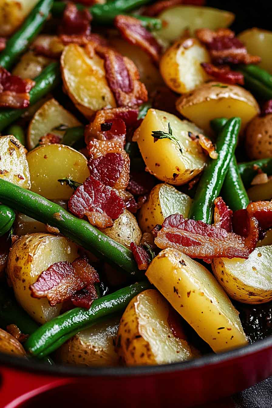Country Ranch Green Beans and Potatoes with Bacon - My Recipe World