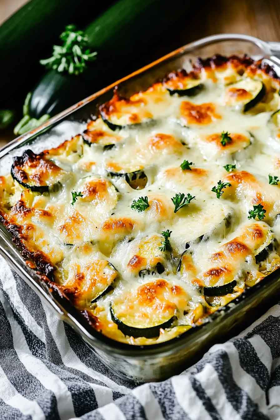 Low Carb Easy Cheesy Zucchini Bake - My Recipe World