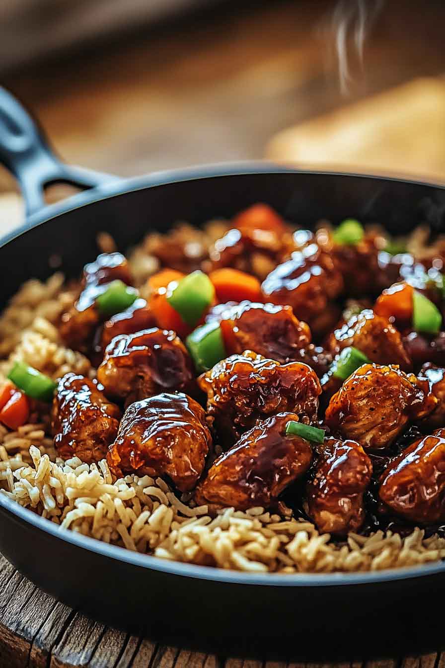 One Pan Bold Honey Bbq Chicken Rice - My Recipe World