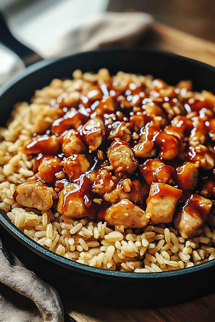 One Pan Bold Honey Bbq Chicken Rice - My Recipe World