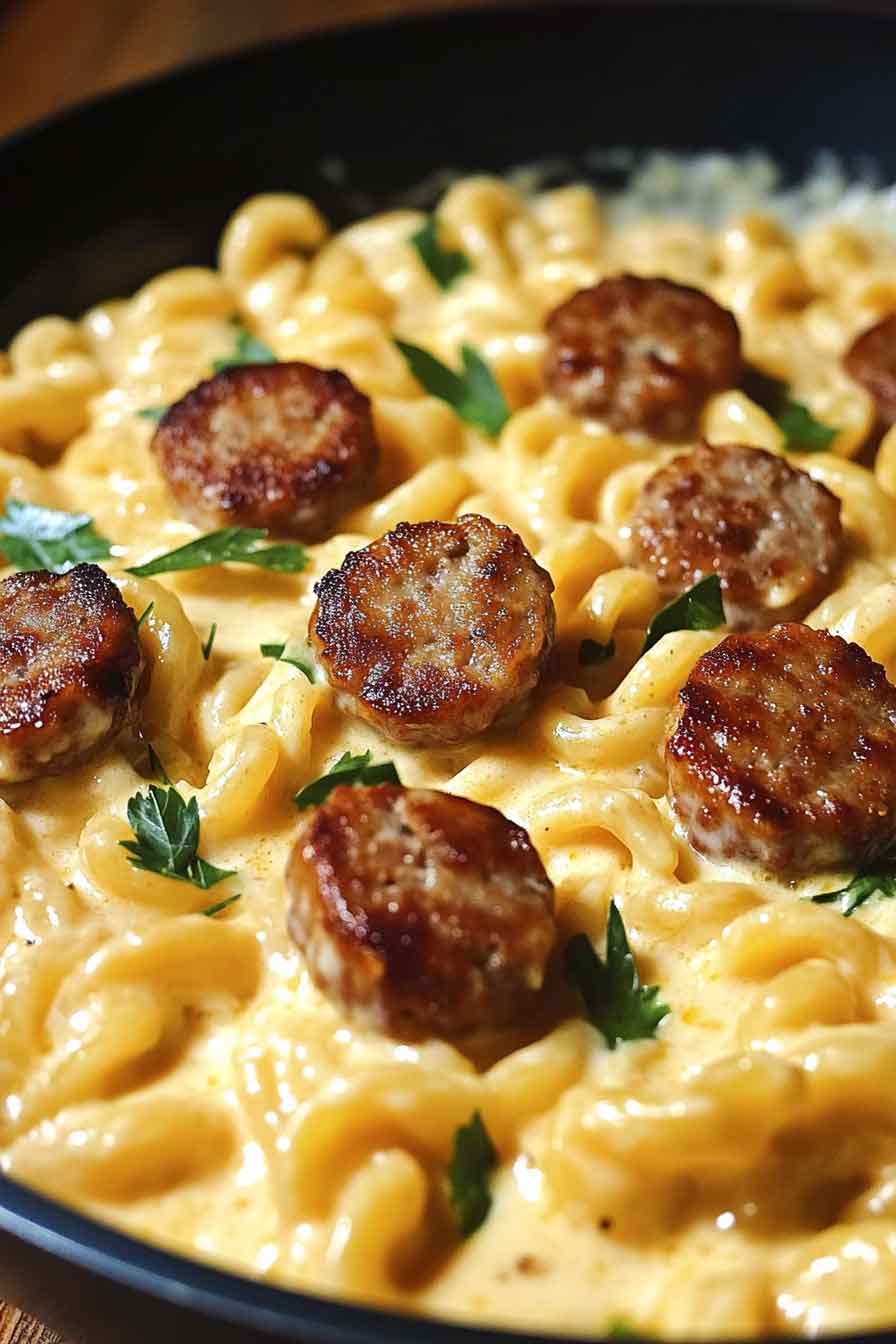 One Pan White Cheddar Ranch Sausage Magic Pasta - My Recipe World