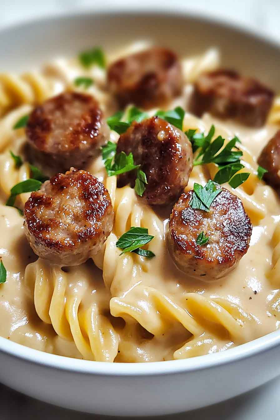 One Pot Creamy Smoked Gouda Sausage Pasta - My Recipe World