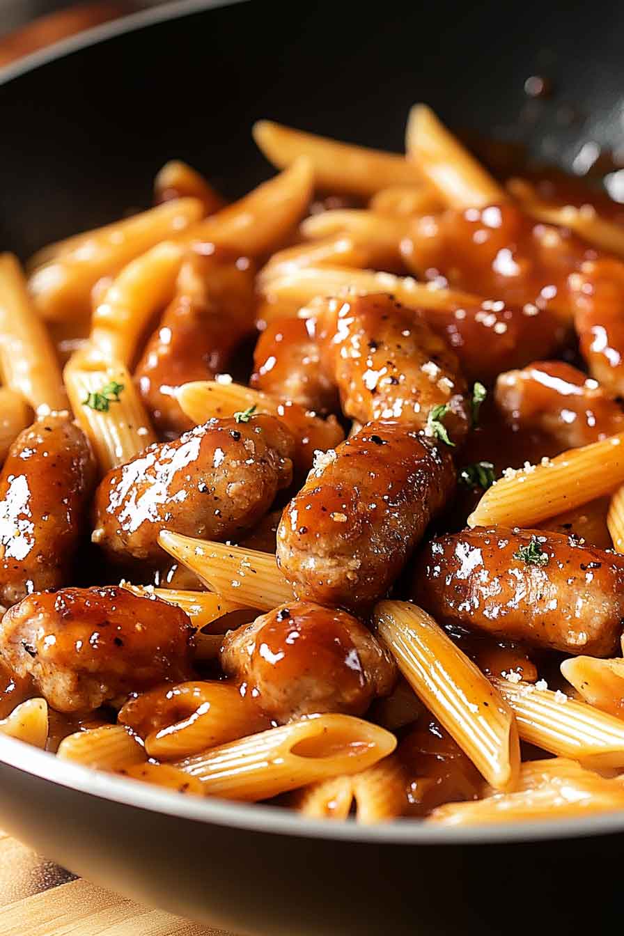 One Pot Maple Honey Bbq Chicken Sausage Pasta - My Recipe World