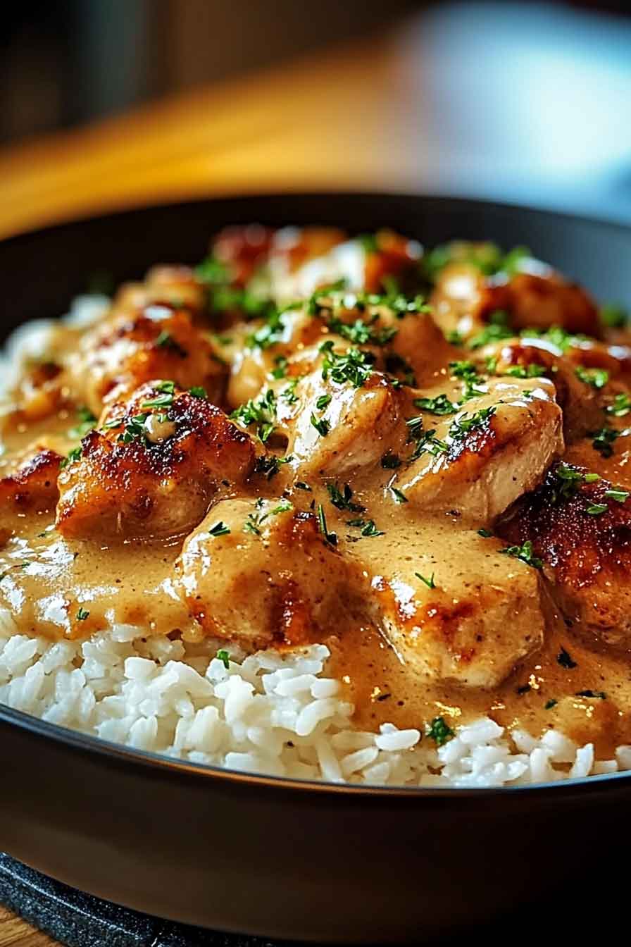 Smothered Chicken And Rice - My Recipe World