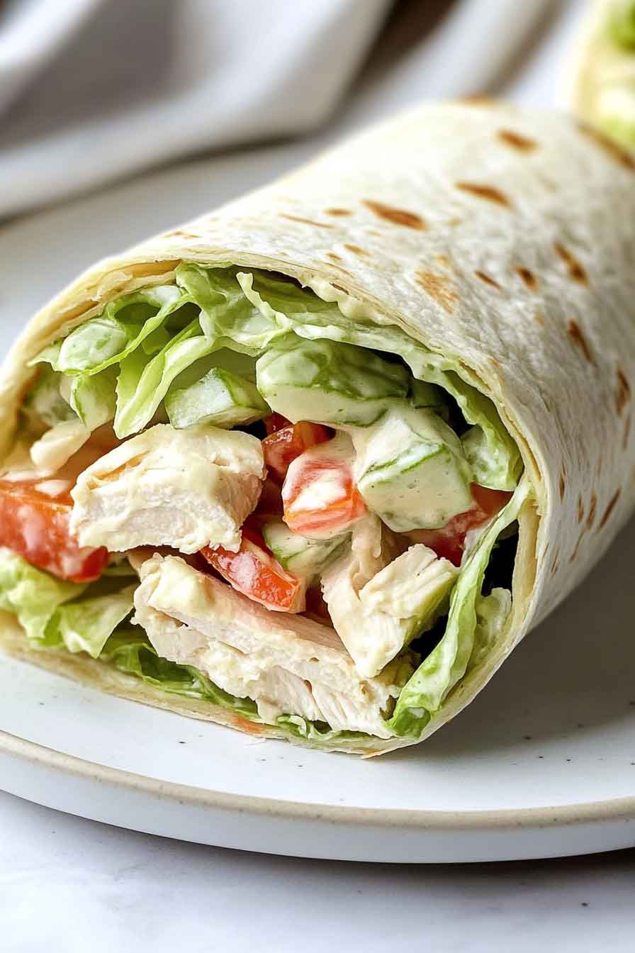 Chopped Chicken Caesar Salad Wrap - My Recipe World
