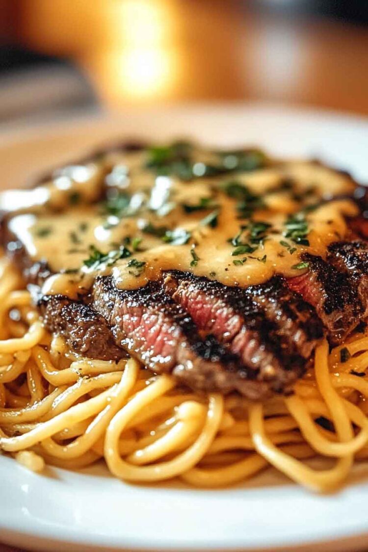 Garlic Butter Steak Lightning Noodles - My Recipe World